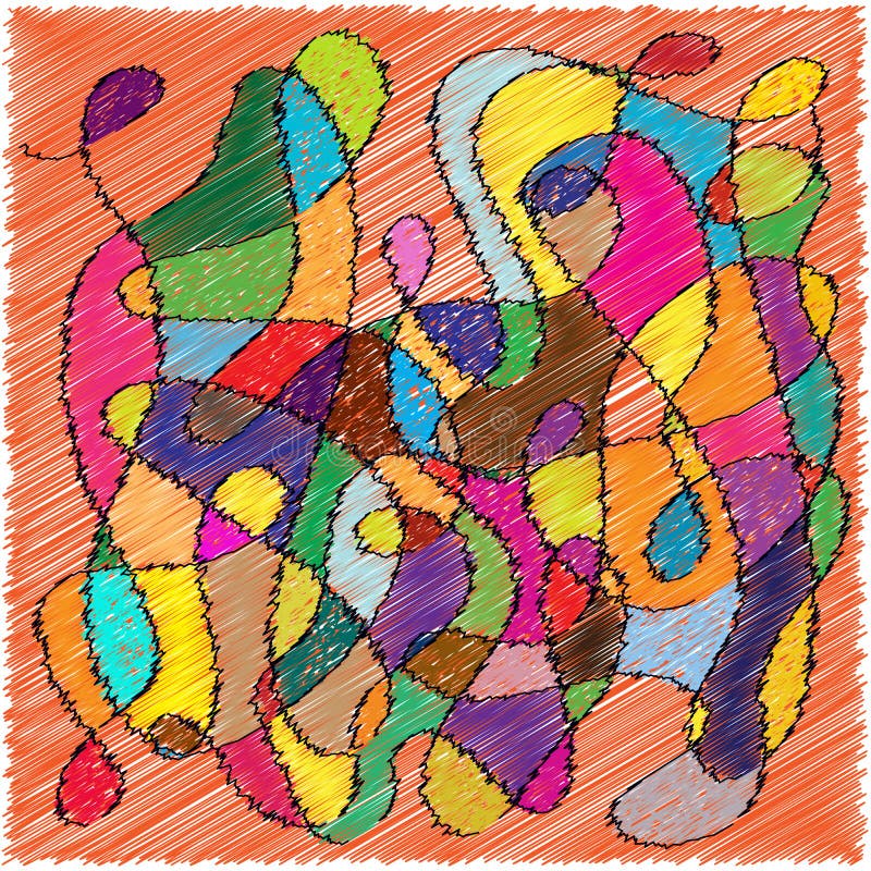 Scribble Background with Sliced Kiwi Stock Vector - Illustration of ...