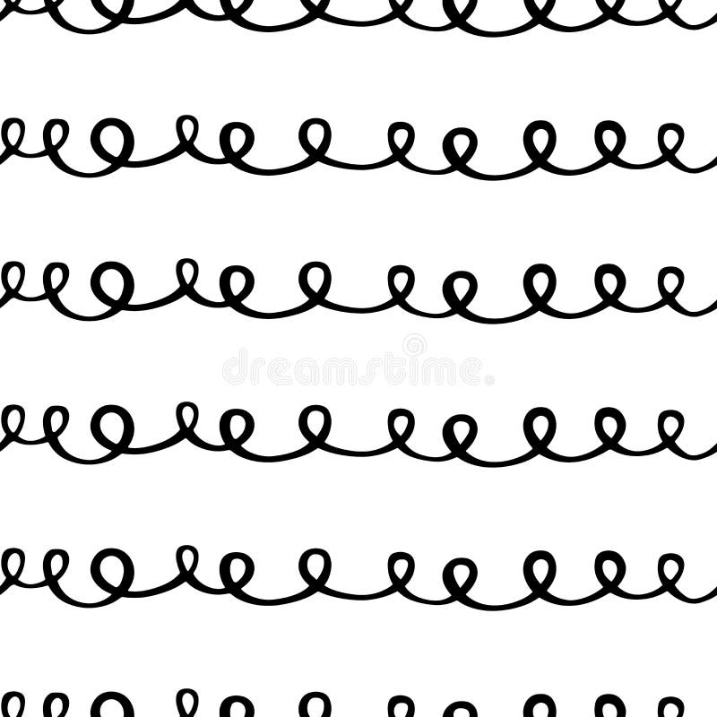 Abstract Scribble Black and White Seamless Pattern-05 Stock Vector ...