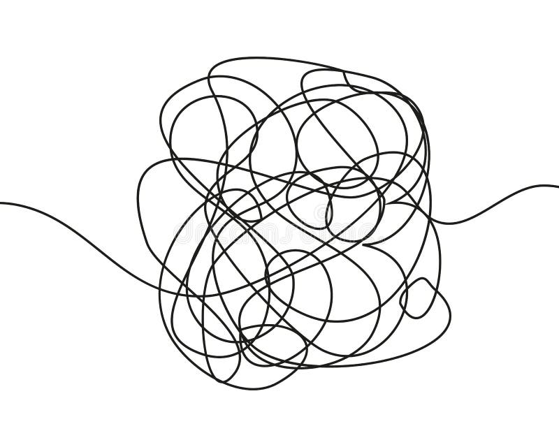 Abstract Scribble, Chaos Doodle Pattern. Hand Drawn Scrawl Sketch ...