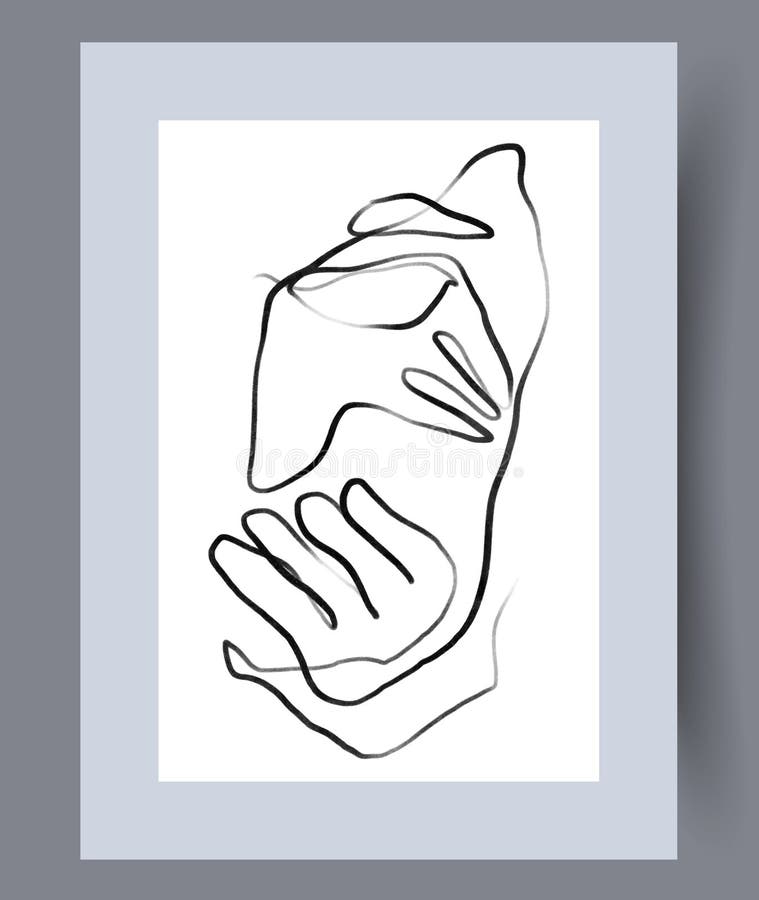 Abstract Scribble Chaotic Style Wall Art Print Stock Vector ...