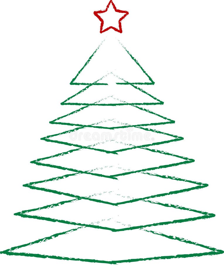 Scribble Christmas Tree Illustration Stock Vector - Illustration of ...