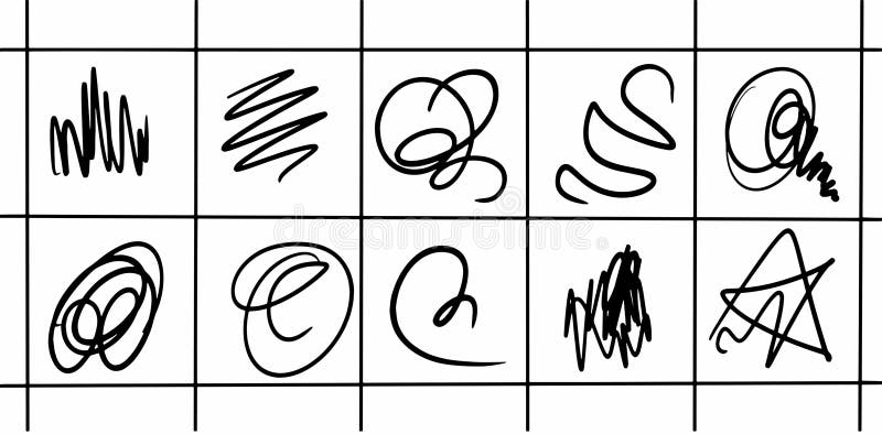 Abstract Scribble Doodle Illustration Set Stock Illustration ...