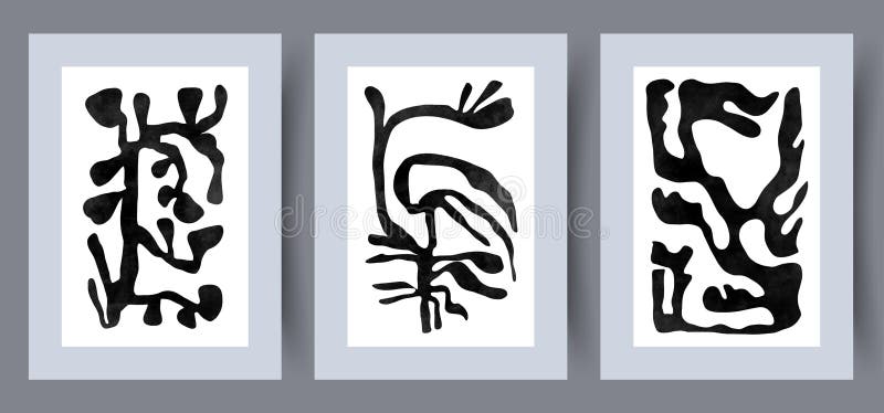 Abstract Scribble Experiment Wall Art Print Stock Illustration ...