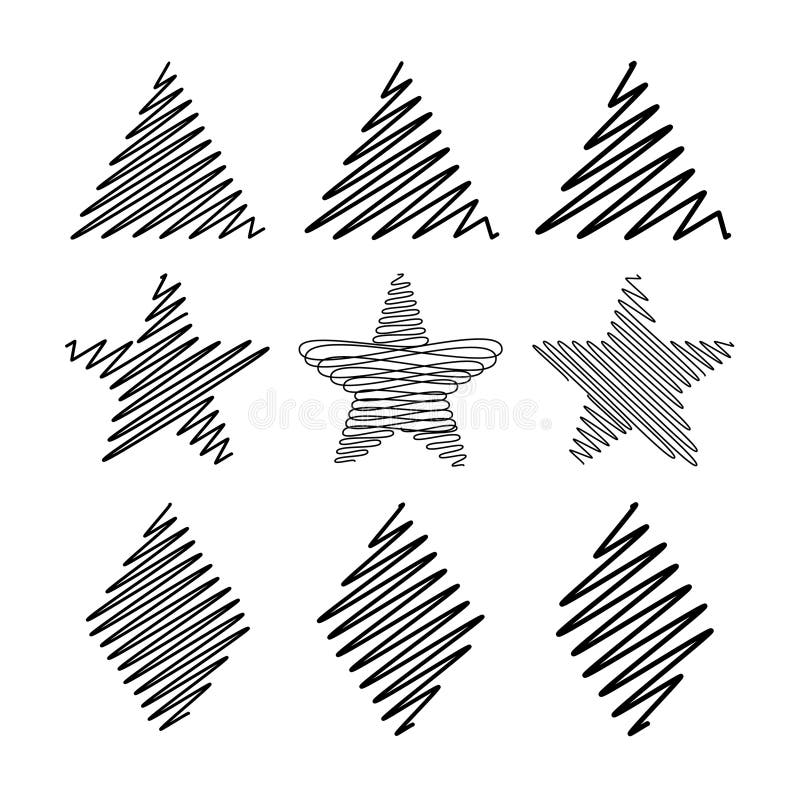 Abstract Scribble Shapes Collection Vector Illustration Stock Vector ...
