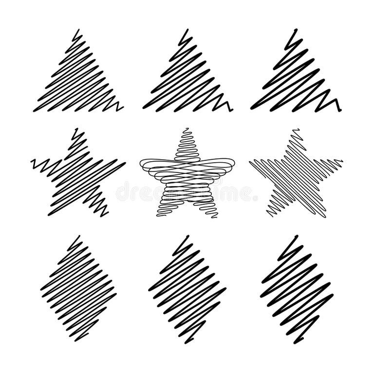 Abstract Scribble Shapes Collection Vector Illustration Stock Vector ...