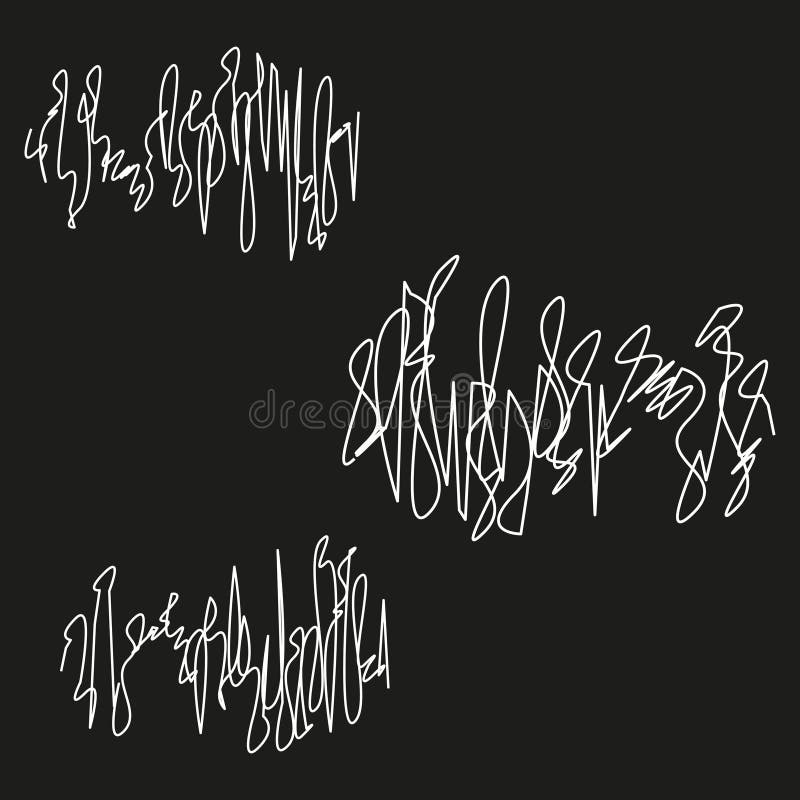 Abstract Scribbled Text. White Handwritten Shapes. Curved Lettering ...