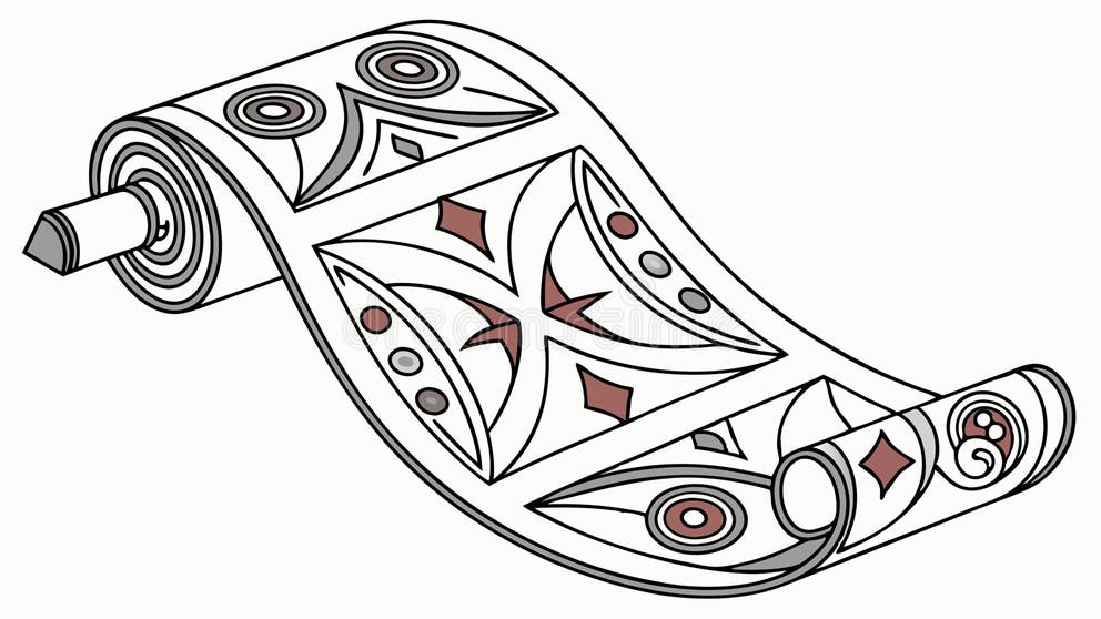 Abstract Scroll Geometric Pattern Art, Vector Design Generative AI ...