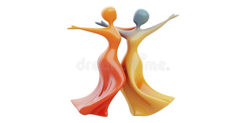 Abstract Sculpture of Dancing Figures Isolated on Transparent ...