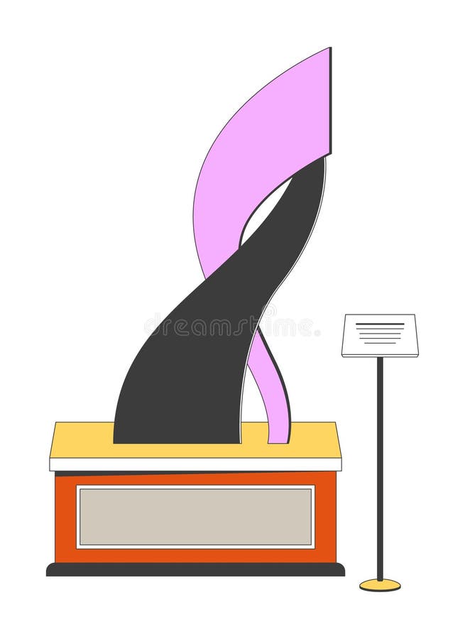 Abstract Sculpture Exhibit 2D Linear Cartoon Object Stock Vector ...