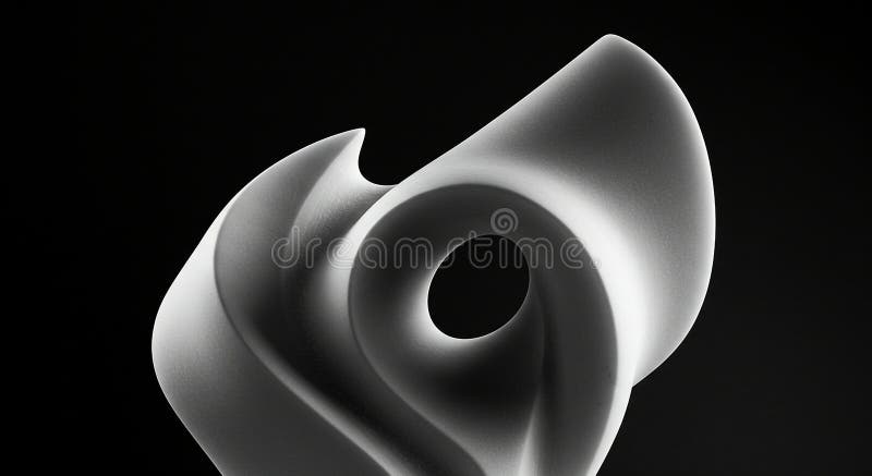 Abstract Sculpture Featuring Smooth, Curved Forms in a Continuous Loop ...