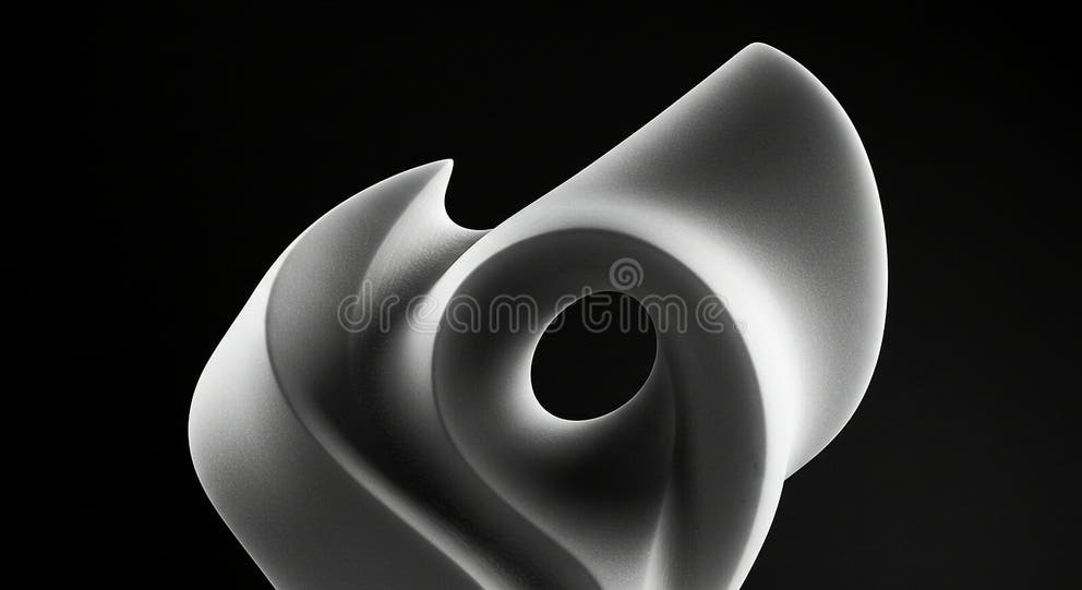 Abstract Sculpture Featuring Smooth, Curved Forms in a Continuous Loop ...