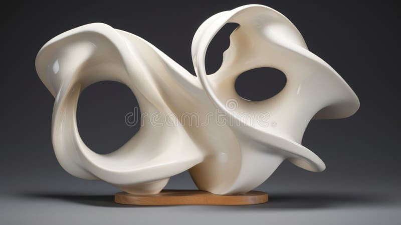 Abstract Sculpture with Fluid and Dynamic Forms Stock Illustration ...