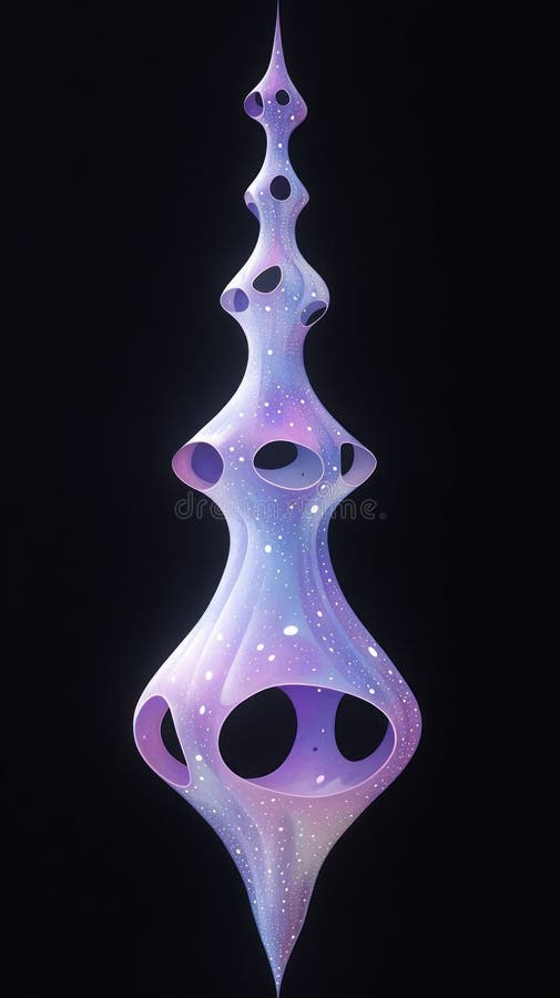 Abstract Sculpture with a Gradient Color Scheme and Cut-out Shapes ...