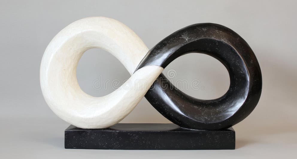 Abstract Sculpture with Interlocking Rings Stock Illustration ...