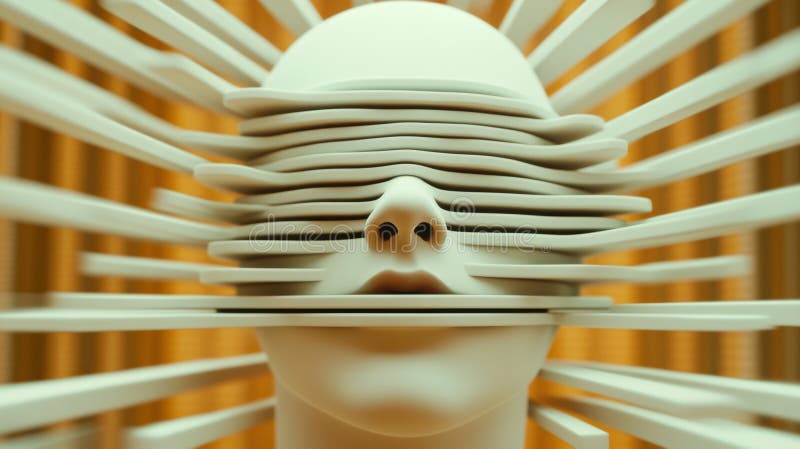 Abstract Sculpture with Layered Design Creates a Futuristic and Surreal ...