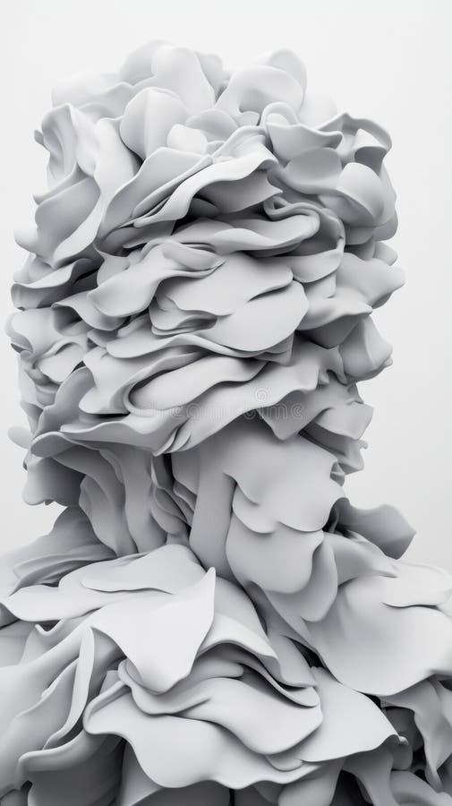 Abstract Sculpture with Layered, Flowing Forms Creates a Sense of ...