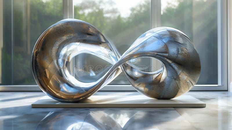 An Abstract Sculpture Made of Reflective Materials Depicting a ...