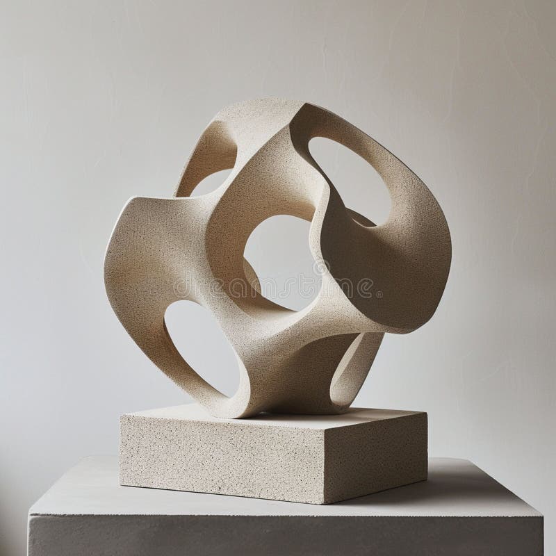Abstract Sculpture with Organic Curves and Multiple Openings in a ...
