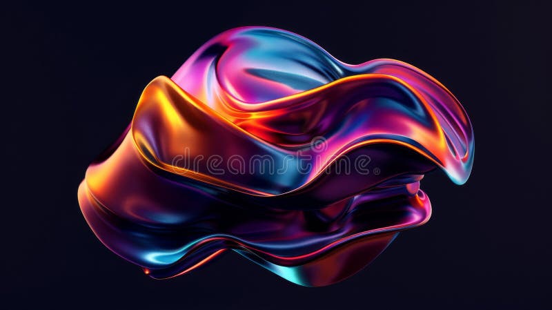 Abstract Sculpture Radiates Neon Brilliance in Its Flow Stock ...