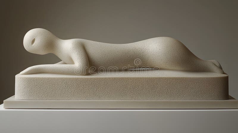 Abstract Sculpture of a Reclining Figure in Beige Stock Illustration ...