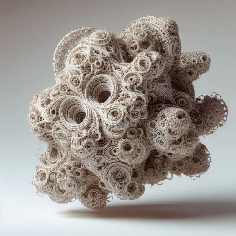 Intricate 3D Design Featuring Organic Shapes and Swirling Patterns ...