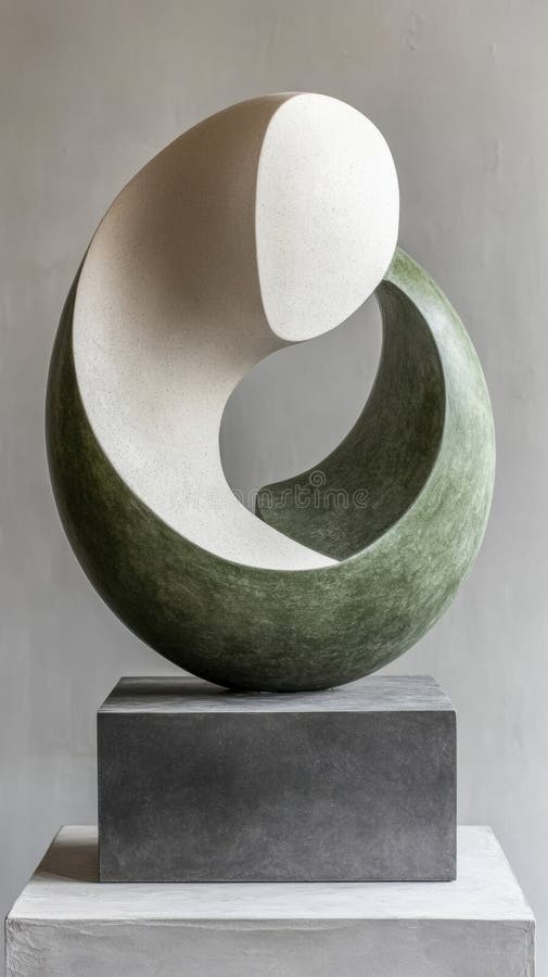 Abstract Sculpture with Smooth Curves and Contrasting Textures, AI ...