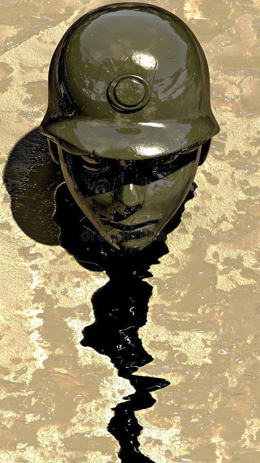 Abstract Sculpture of a Soldier S Face Stock Illustration ...
