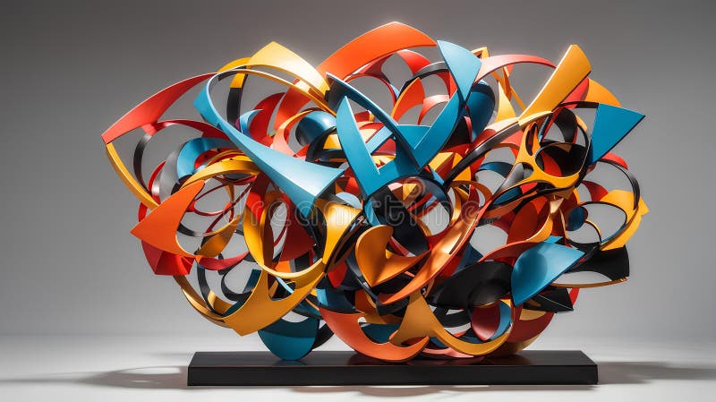 Abstract Sculpture with a Tangle of Colors and Shapes. Stock ...