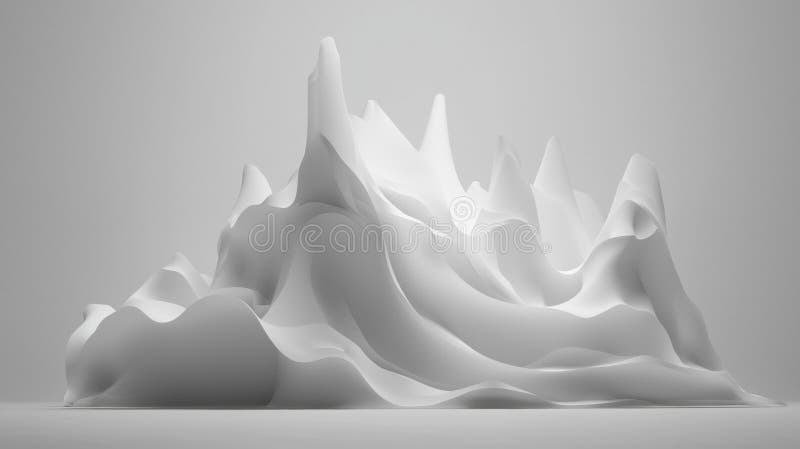 Abstract Sculpture of a Wave Stock Illustration - Illustration of plain ...
