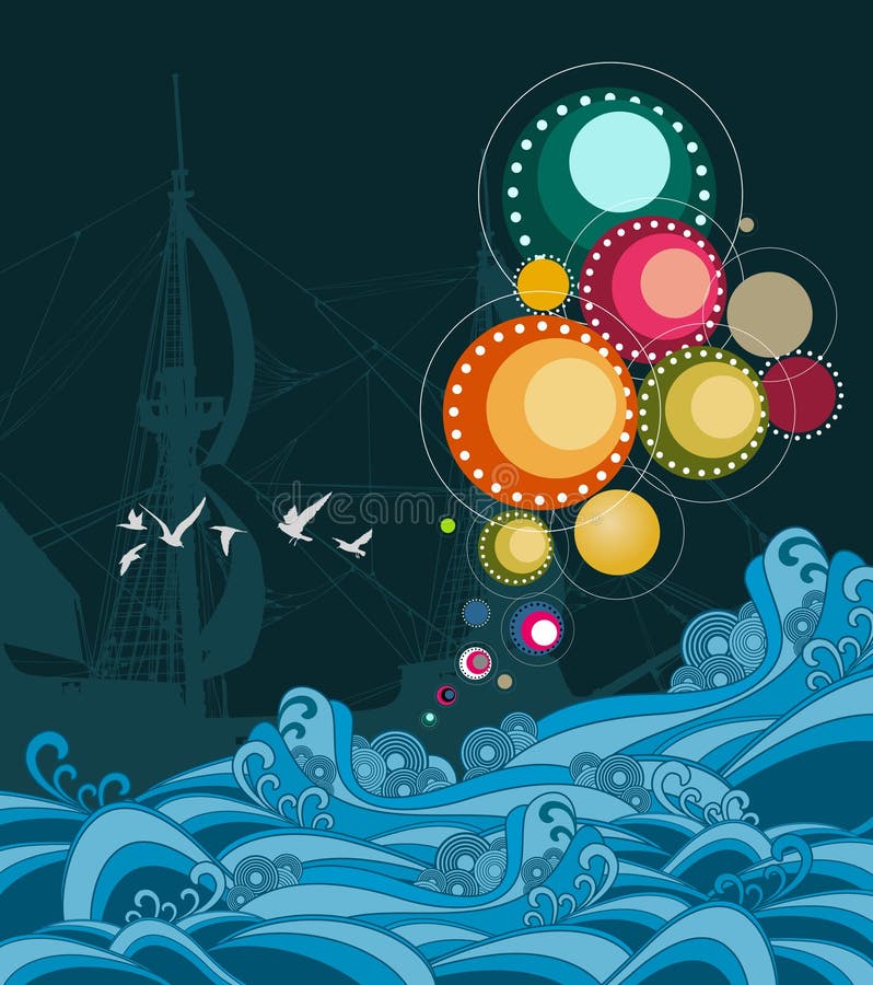 Abstract sea stock vector. Illustration of motion, colorful - 11075325