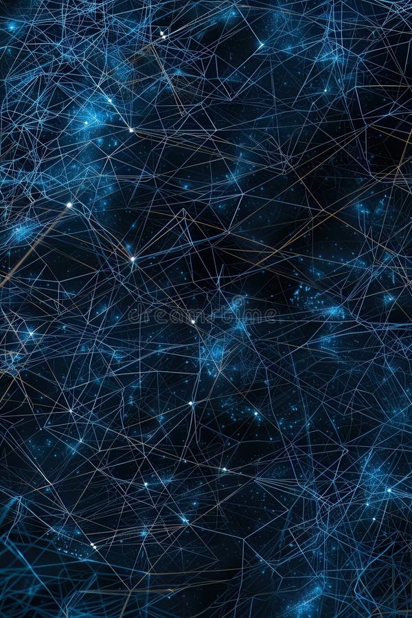 Abstract Sea of Blue Nodes a Visualization of Network Connectivity in ...
