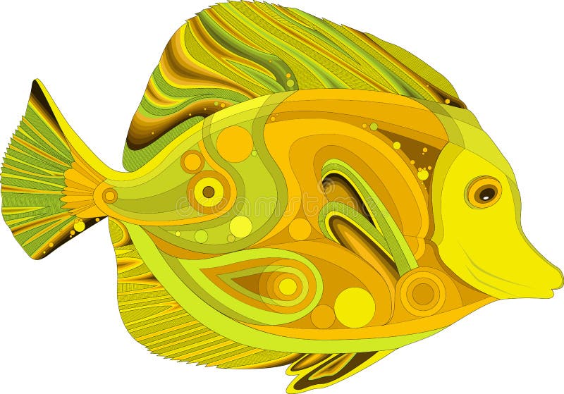 Yellow tang fish stock vector. Illustration of cartoon - 1922617