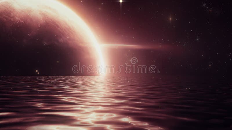 Abstract Sea Ocean Seascape in Outer Space - Loop Fantasy Background ...