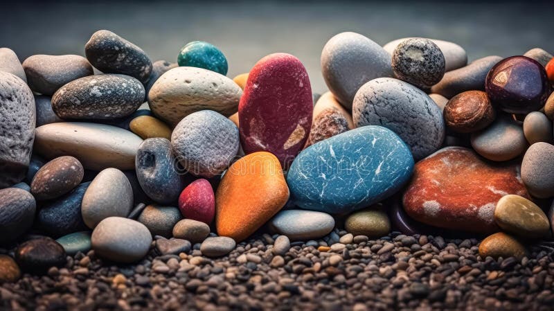 Abstract Sea Texture Background Composed of Smooth, Round Pebbles ...