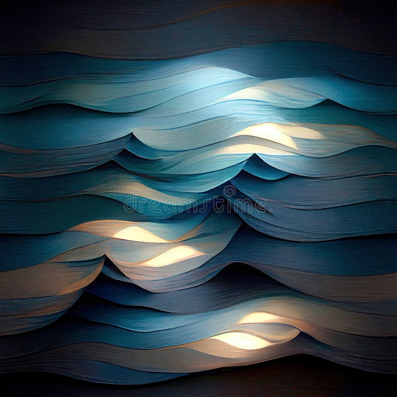 Abstract Sea Waves Made of Layered Paper As a Seamless Pattern ...