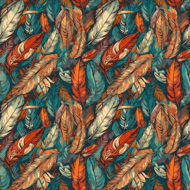 Abstract Seamless Background of Bird Feathers. AI Generated Stock ...