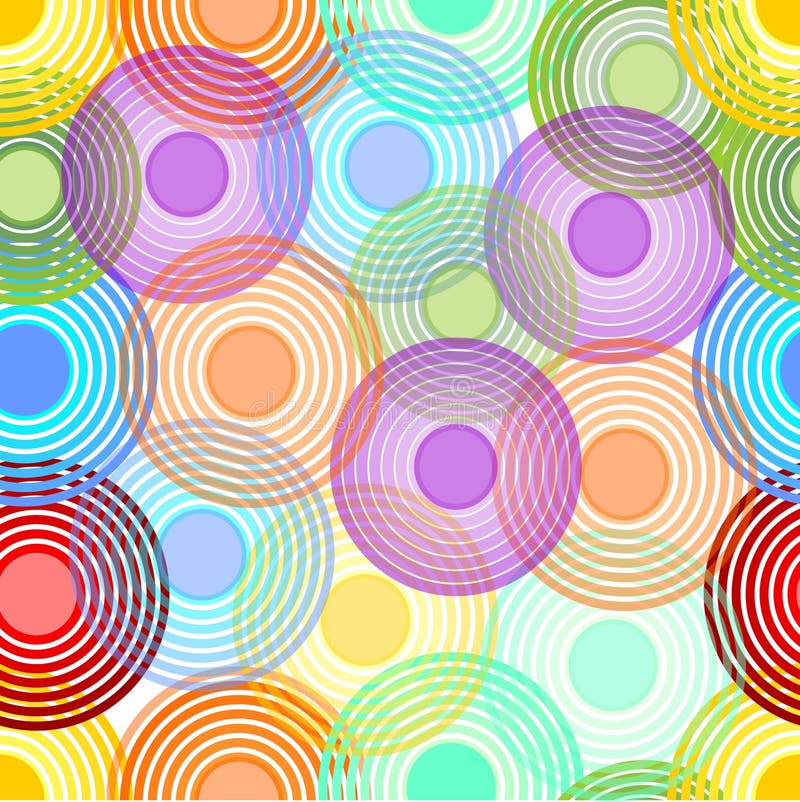 Abstract Seamless Background with Concentric Circles in Pastel Rainbow ... Abstract Seamless Background with Concentric Circles in Pastel Rainbow ...