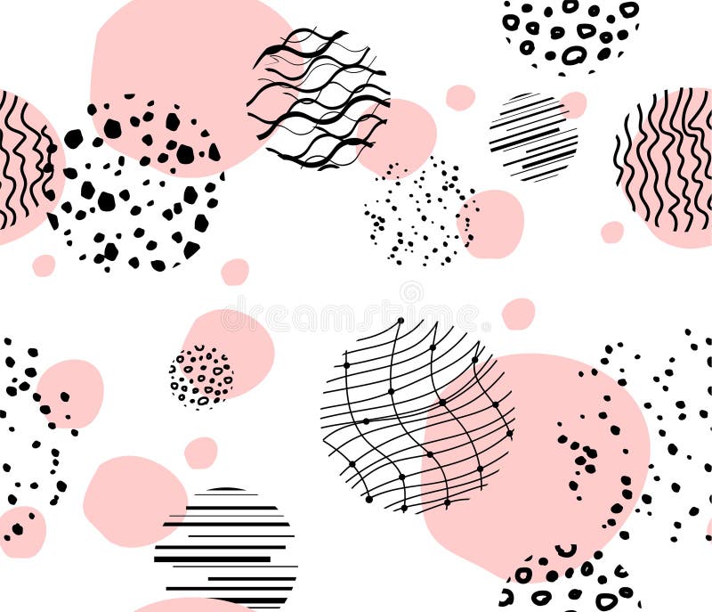 Abstract Seamless Background. Doodle Circle Patterns Stock Vector ...
