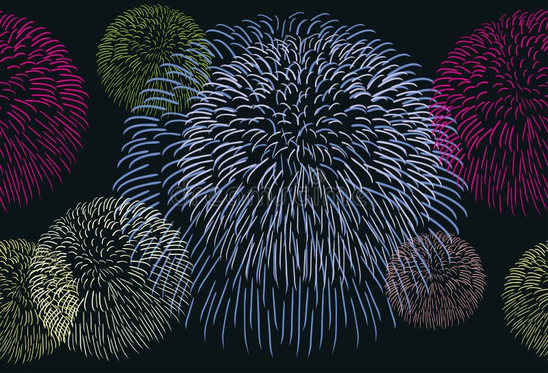 Abstract Seamless Background with a Fireworks Stock Vector ...