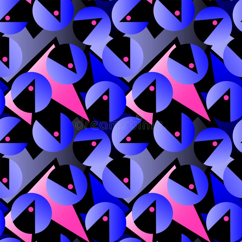 Abstract Seamless Background with Gradient Circle Elements and Curved ...