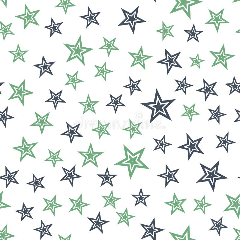 Abstract Seamless Background with Green and Dark Stars, Seamless Repeat ...