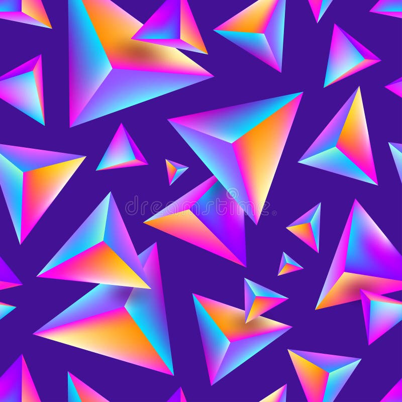 Abstract Seamless Background with Multicolored Pyramid Shapes. Stock ...