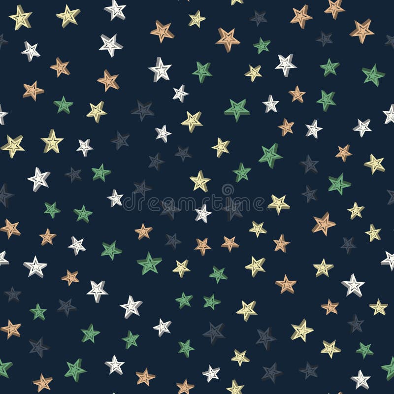 Abstract Seamless Background with Multicolored Volume Stars, Seamless ...