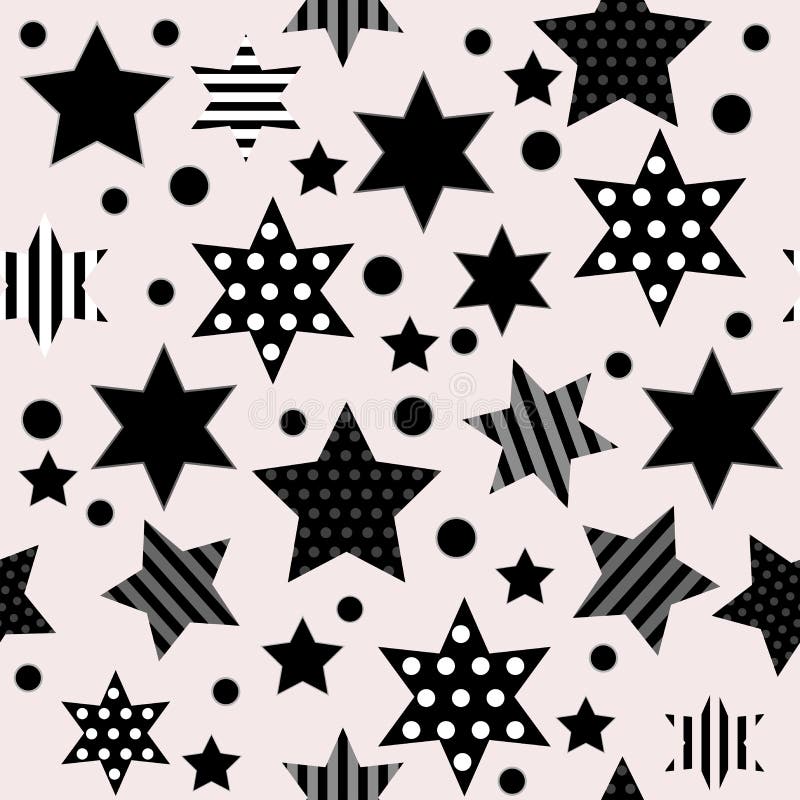 Abstract Seamless Background with Star Shapes and Dots Stock Vector ...