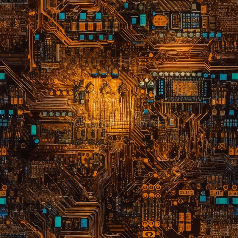 Tile Electronic Computer Circuit Board Theme Abstract Seamless ...