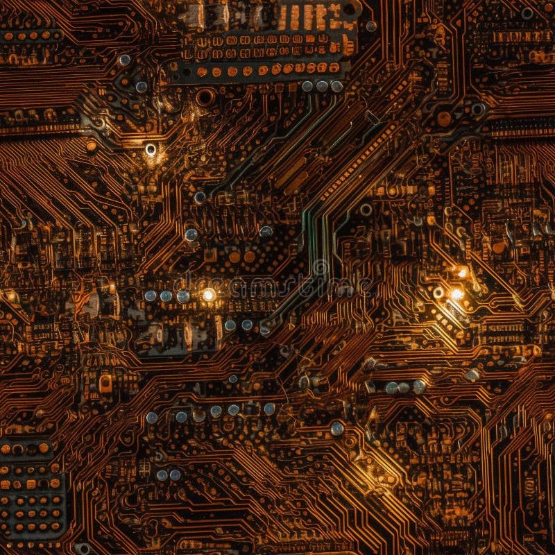 Computer Circuit Board Theme Abstract Seamless Background Tile ...