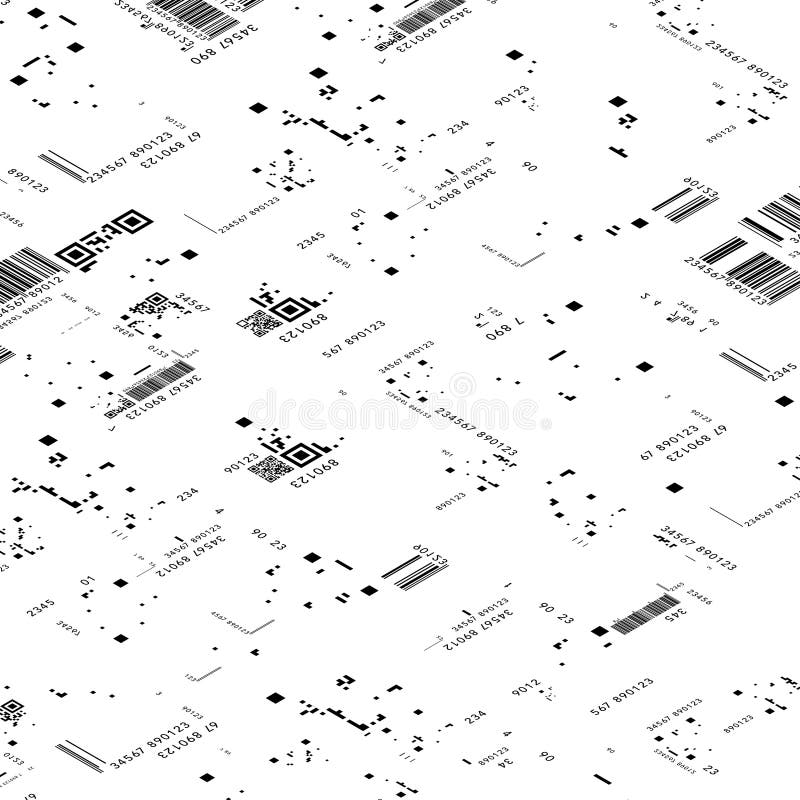 Barcode Style Black Isometric Pattern Banner Stock Vector ...