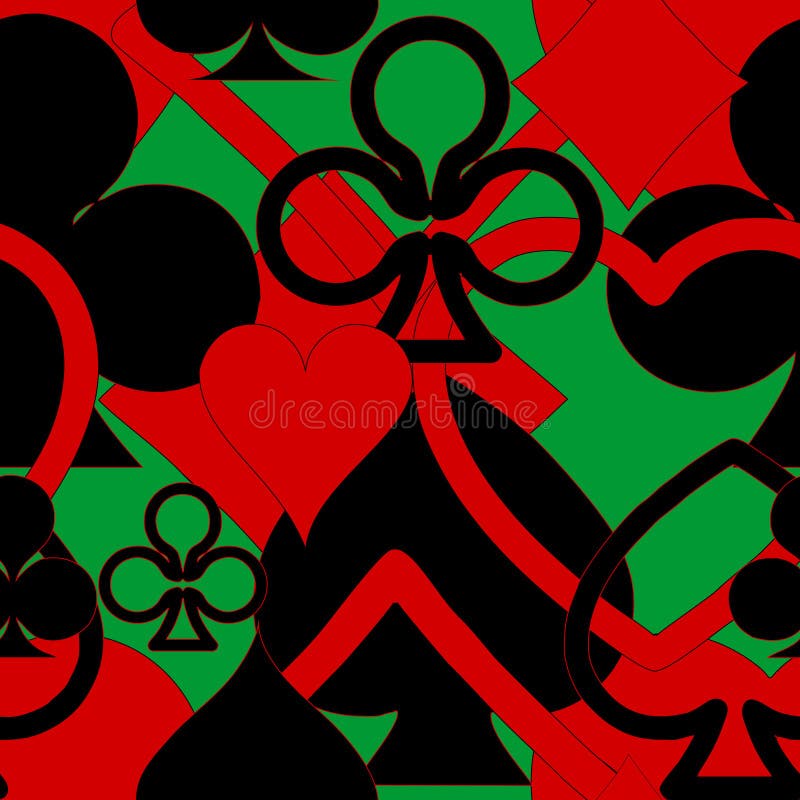Abstract Seamless Black and Red Pattern of Different Card Suits ...