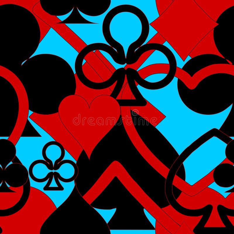 Abstract Seamless Black and Red Pattern of Different Card Suits ...