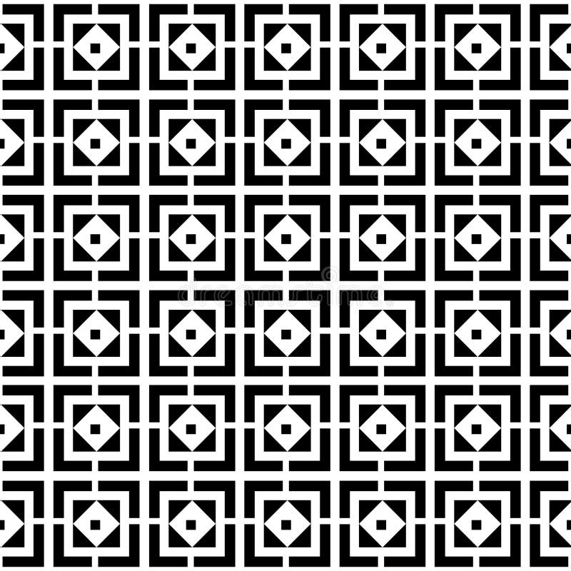 Abstract Seamless Black and White Art Deco Mesh Pattern Vector Stock ...